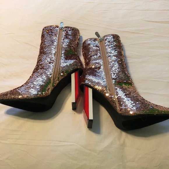 Cape Robbin | Shoes | Cape Robbin Rose Gold Sequin Booties Size6 Nwob ...